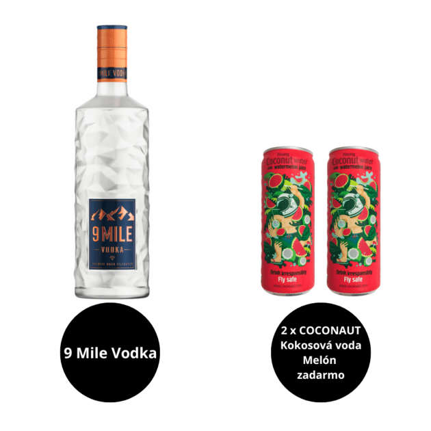 9 Mile Vodka + 2 x COCONAUT Melónová voda - Vodka sety | Alko90.sk